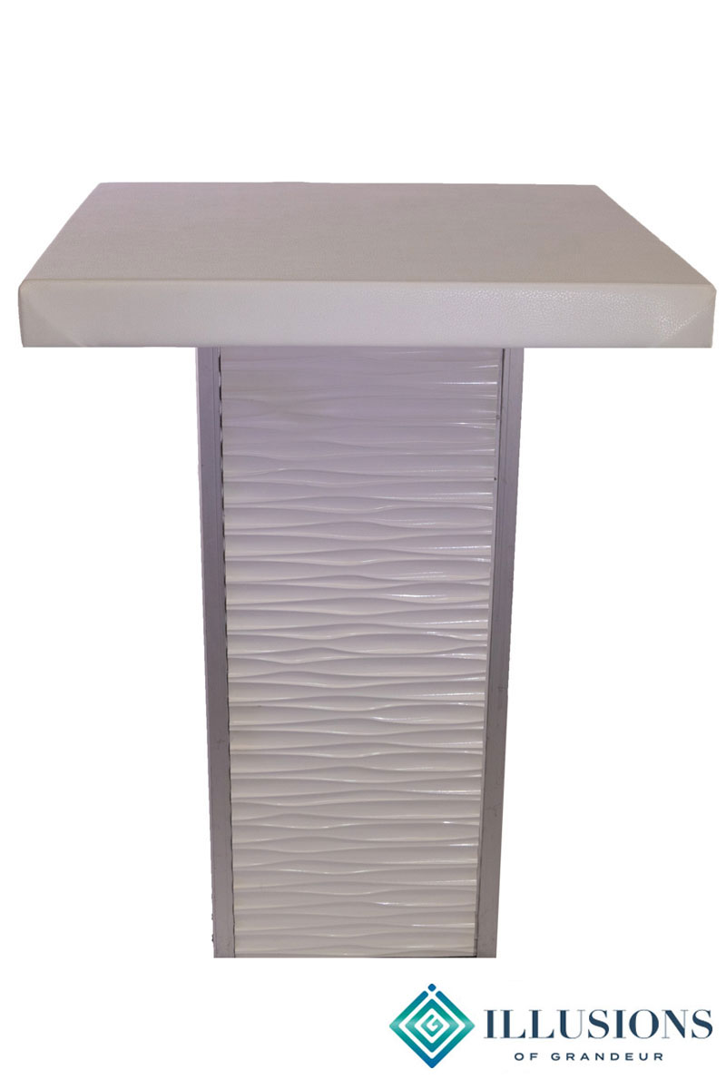 White Ripple Cocktail Tables ~ tall - Illusions of Grandeur II, Inc.